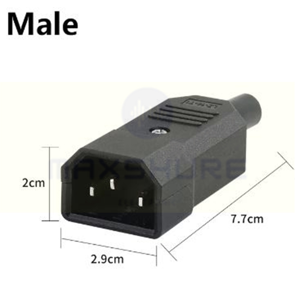 [Maxshure] 3 PIN 10A 250V IEC POWER ADAPTER C13 C14 PLUG SOCKET MALE ...