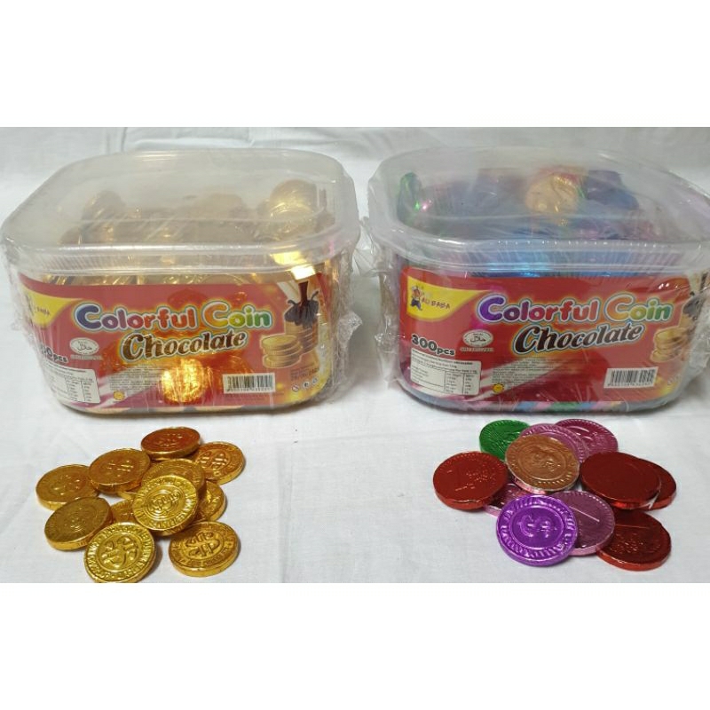Ali baba colorful coin chocolate 300pcs HALAL | Shopee Malaysia