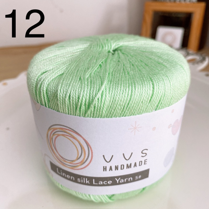 VVS Linen Silk Lace Yarn 5# Crochet Clothes Yarn Soft Breathable Yarn ...