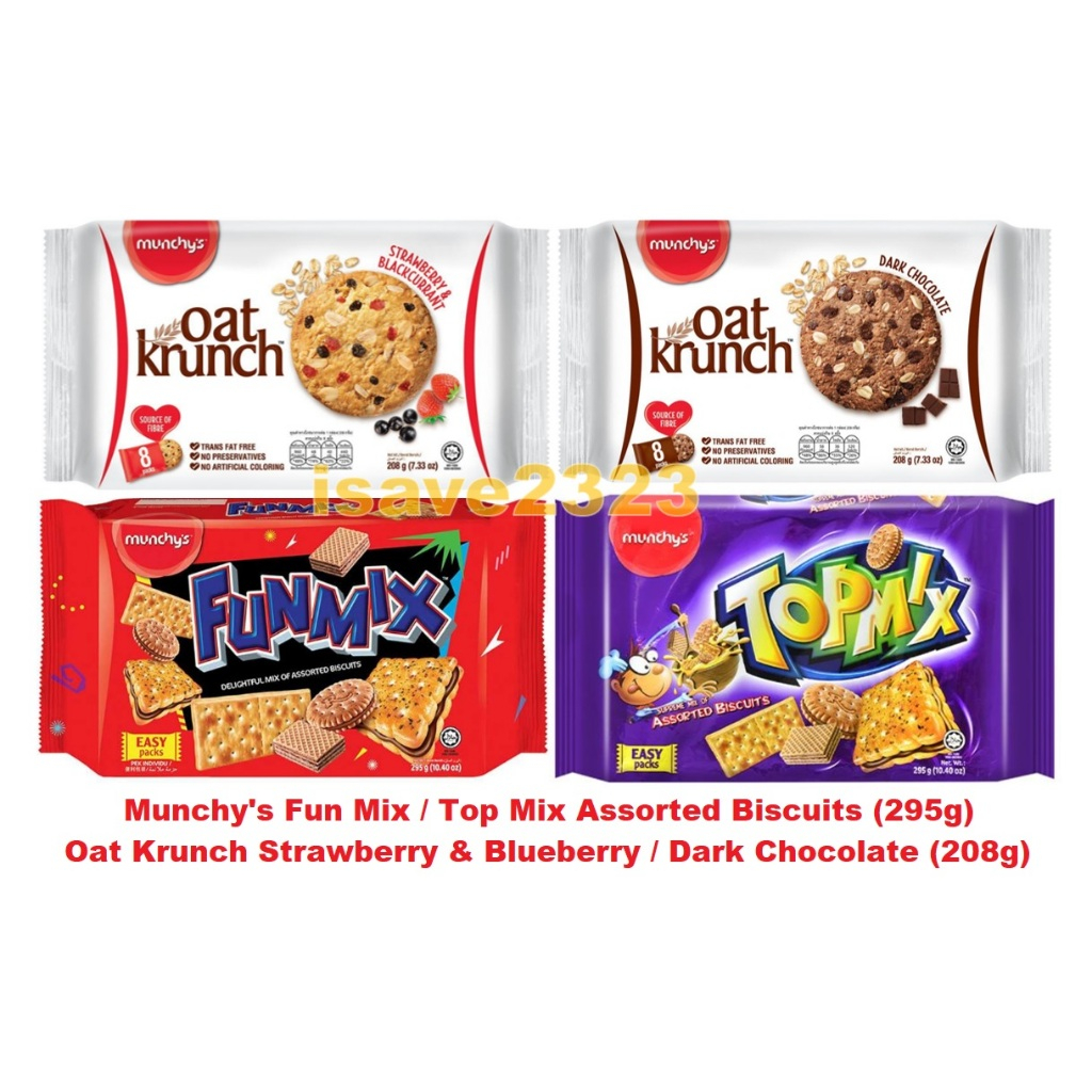 [HALAL] Munchy's Fun Mix / Top Mix Assorted Biscuits (295g) / Oat ...