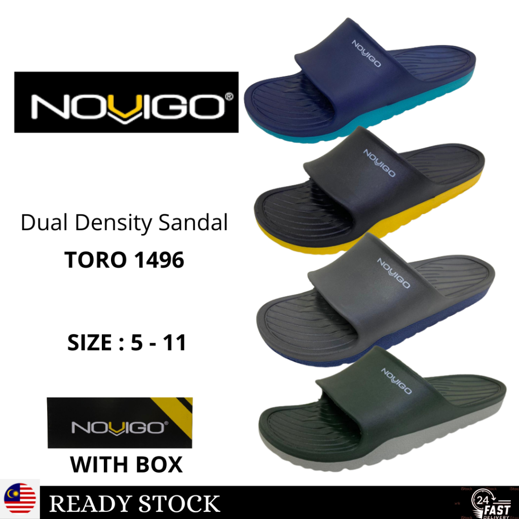 NOVIGO TORO Unisex Slip on Dual Density Sandal 1496 | kasut selipar lelaki dan perempuan [ Ready ...