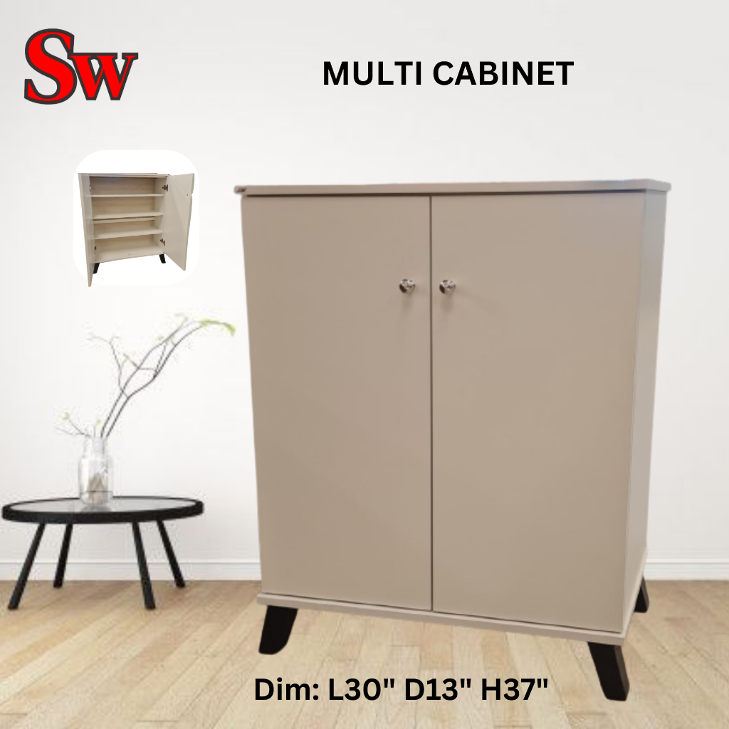 Fully Assembled White Melamine Multi Cabinet | Shopee Malaysia