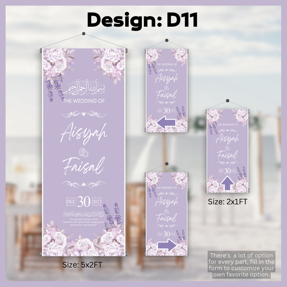 Bunting Kahwin 2x5 ft Wedding Bunting Majlis Perkahwinan/Banner Kahwin ...