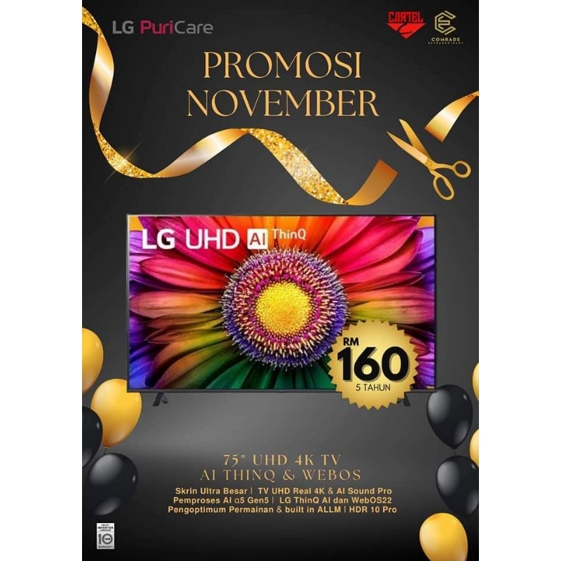 PROMOSI TV LG 75 INC PAKEJ BULANAN (BACA DETAIL) | Shopee Malaysia