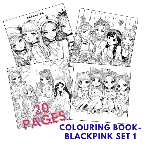 (PDF) Coloring Book BLACKPINK SET 1 cute cartoon, 20 Coloring pages for ...