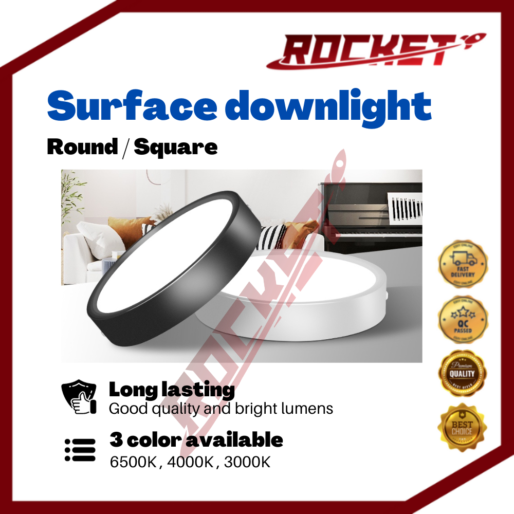 LED Surface Downlight Mounted Ceiling Light 6500K Daylight Lampu Siling ...