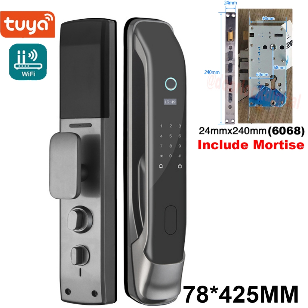 💖With An Installer💖3D Face Smart Lock WIFI TUYA Smart Door Lock Face ...