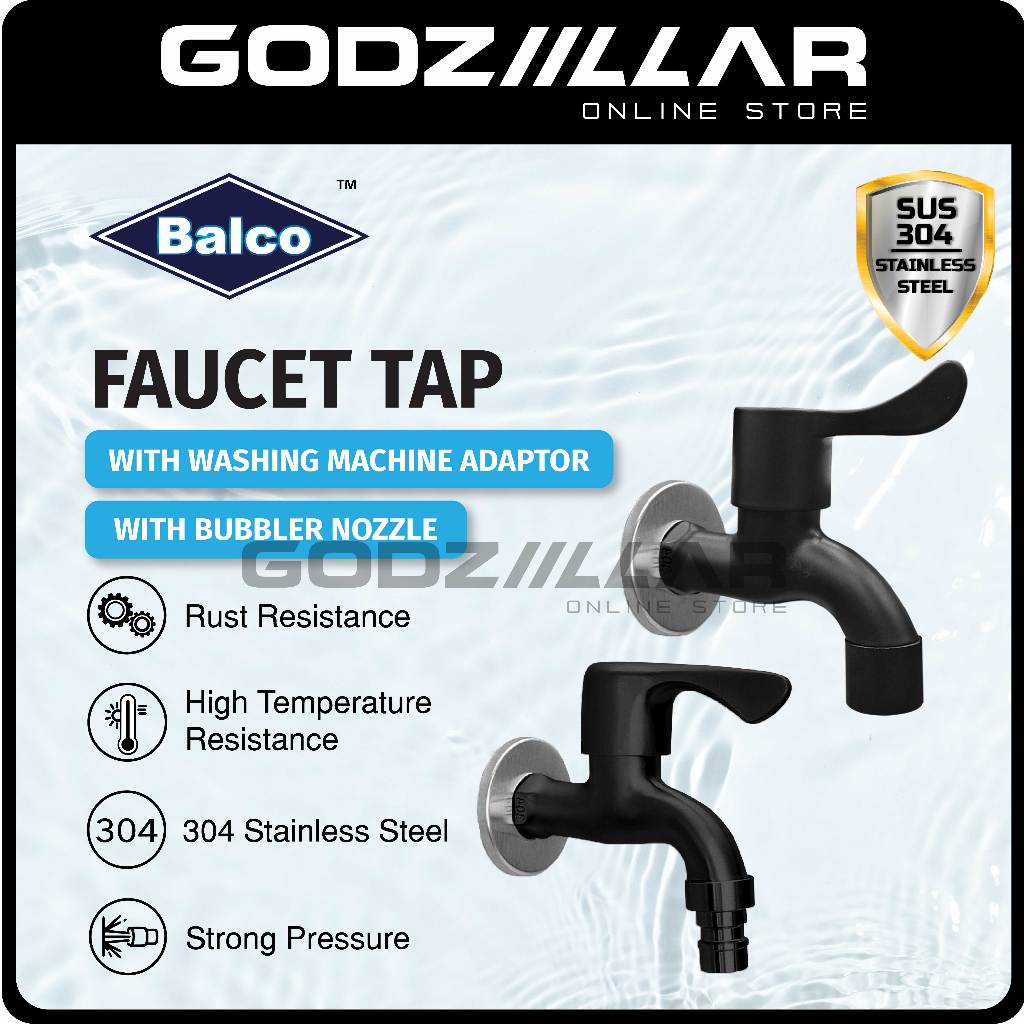 Balco SUS304 Stainless Steel Black Oxide Coated Bathroom Faucet Washing ...