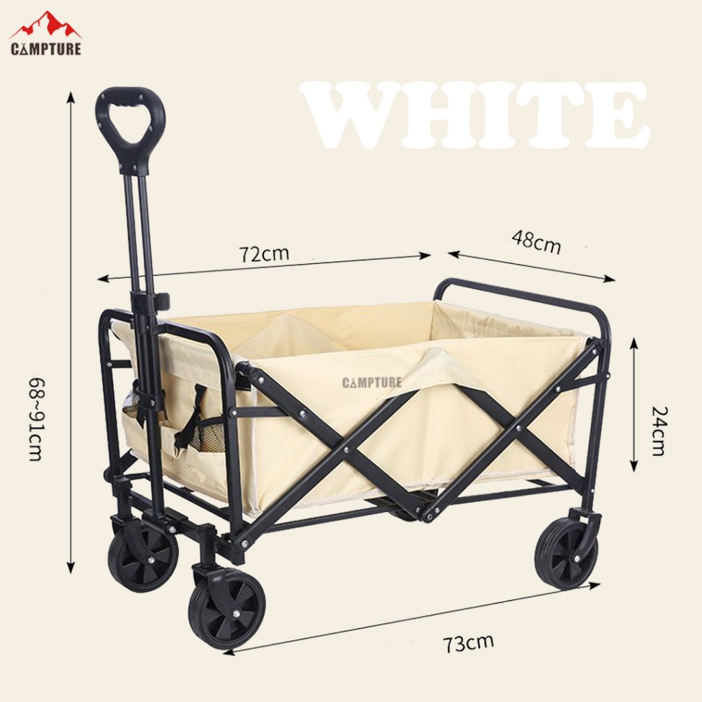 【CAMPTURE】Wagon Trolley Foldable Camping Wagon Portable Heavy Duty ...