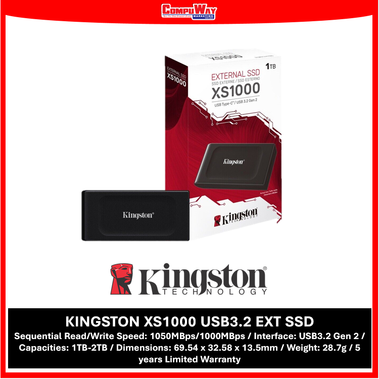 KINGSTON XS1000 USB3.2 EXT SSD (1050MBPS/1000MBPS) | Shopee Malaysia