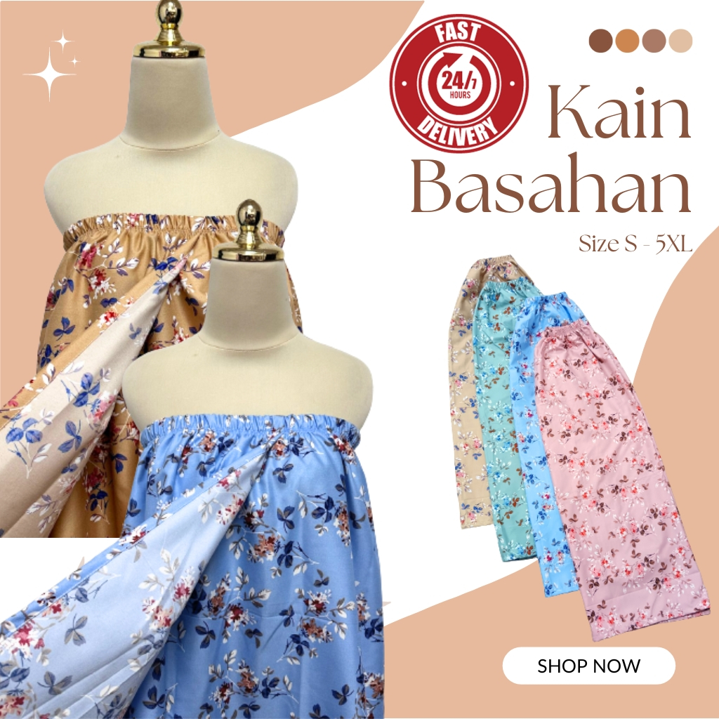 Kain Basahan Moden / Kain Kemban / Bathrobe / Instant Shower Skirt ...