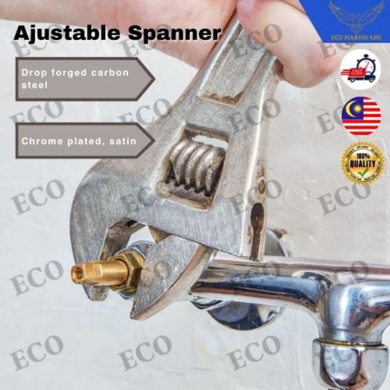 KNIGHT 6"/8 /10"/12" Heavy Duty Adjustable Wrench Spanner Spanar 150MM ...