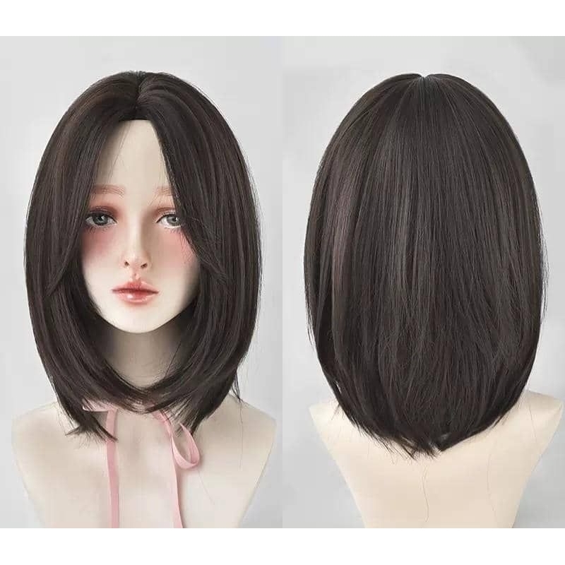 Wig 39CM Rambut Palsu Pendek Lulus Wanita Wig Short Straight Women Wigs ...