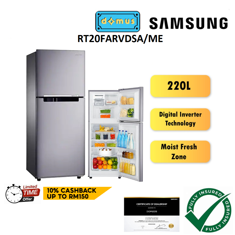 Samsung Refrigerator 2 Door Inverter 220L Fridge Peti Sejuk Peti Ais 2 ...