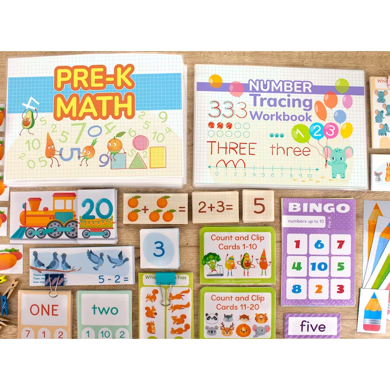 PDF] Pre-k Math Bundle 100 pages Busy Book Preschool Kids Activity ...