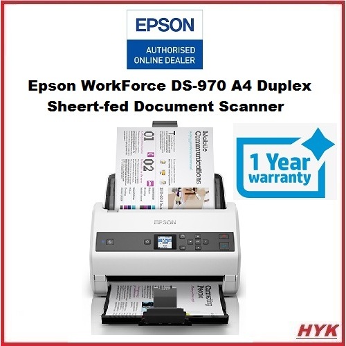 Epson Workforce DS-970 Sheetfed Scanner - 600 dpi Optical,White ...