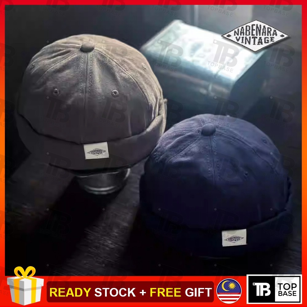 Top Base Cap Men Topi Lelaki Vintage Docker Cap Retro Brimless Hat ...