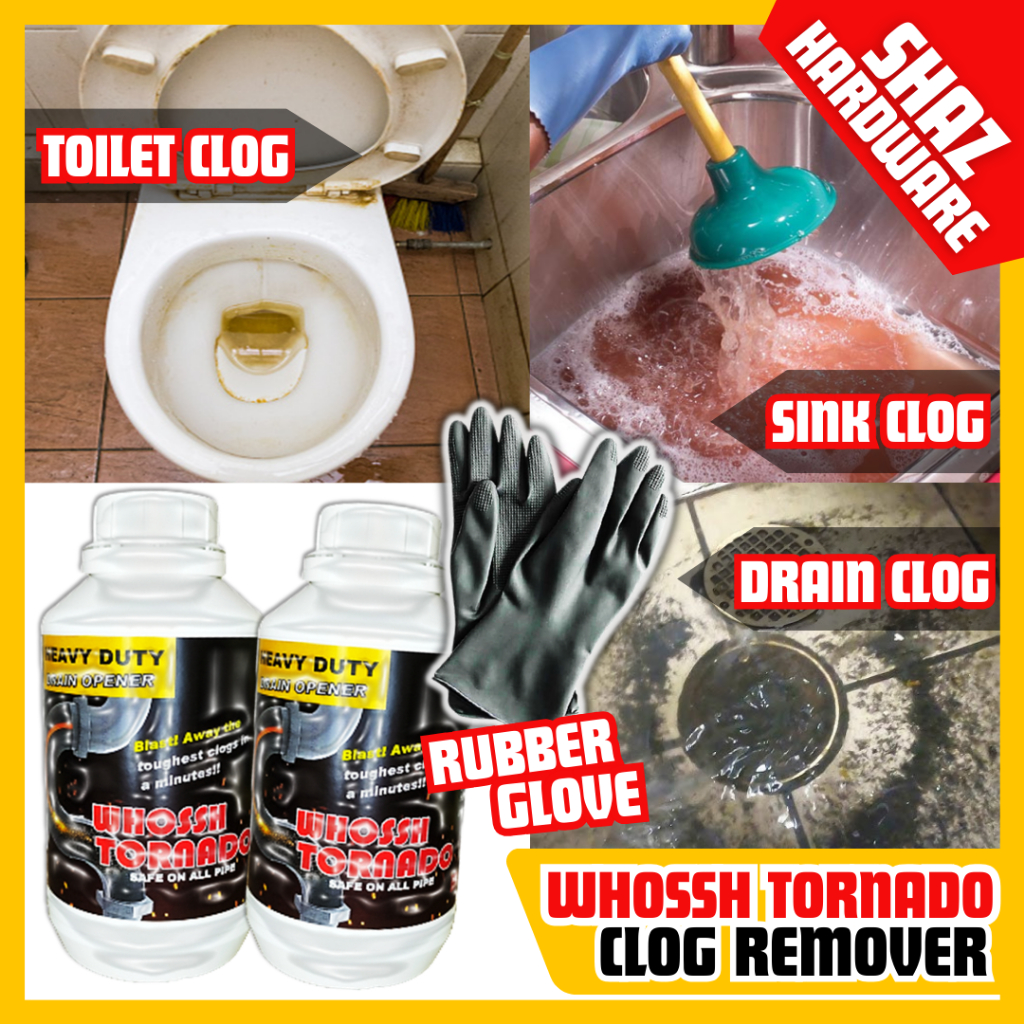 Heavy Duty Clog Remover Whossh Tornado Anti Clog Tandas Sumbat, Sinki ...