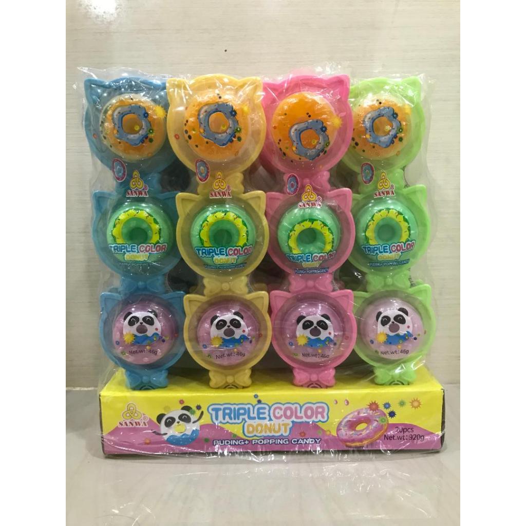 30 Pcs Sanwa Triple Color Donut Pudding Popping Candy HALAL (LOCAL ...