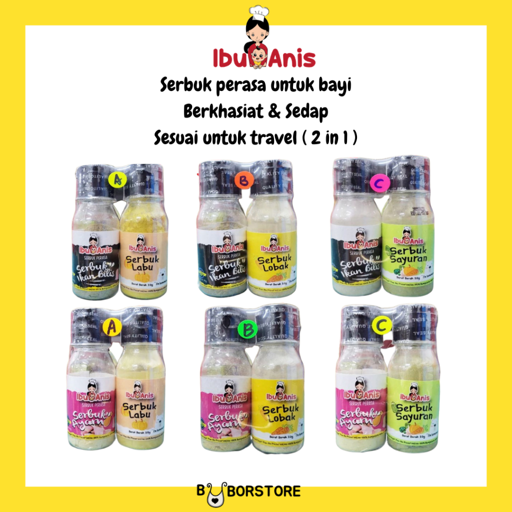 Ibu Anis Serbuk Perasa Bayi 2 in 1 Baby Seasoning Ayam Bilis Sayuran ...