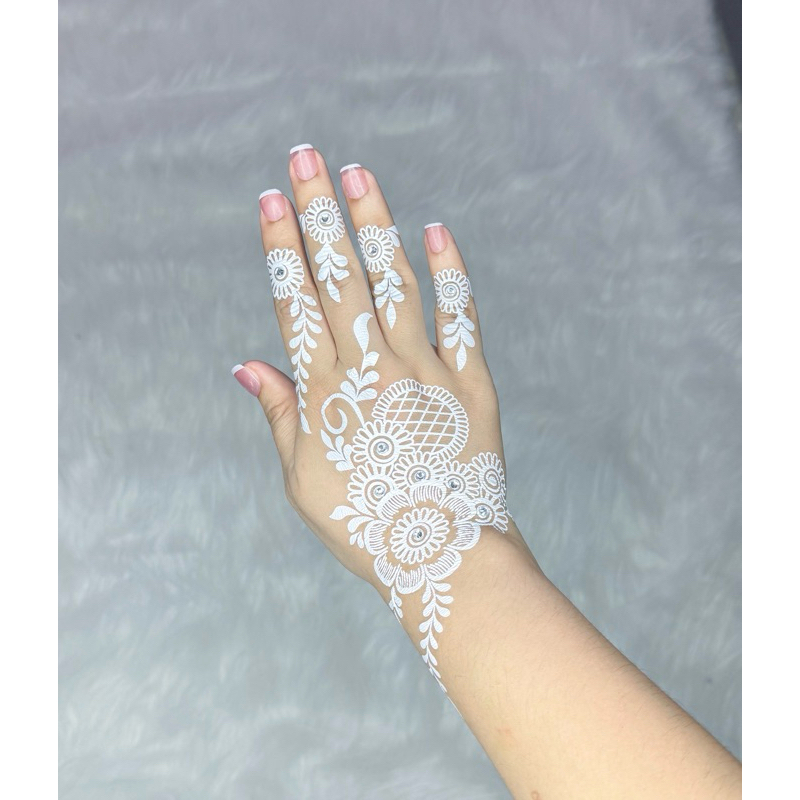 ⚡️24 HOURS LOCAL SHIP⚡️[FREE DIAMONDS] 50 HOT DESIGN Sticker Inai Putih ...