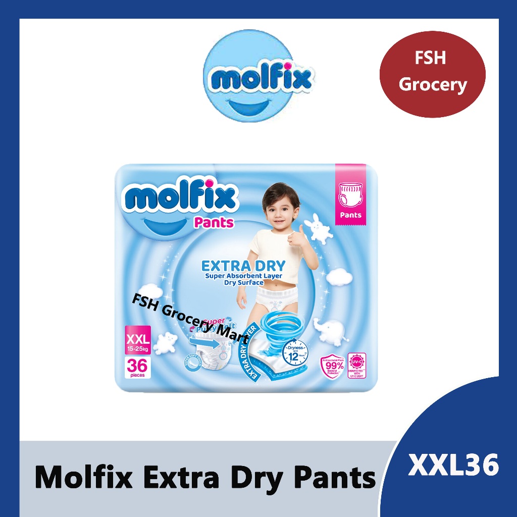 Molfix Extra Dry Pants S66 / M58 / L48 / XL42 / XXL 36 / XXXL 20 ...
