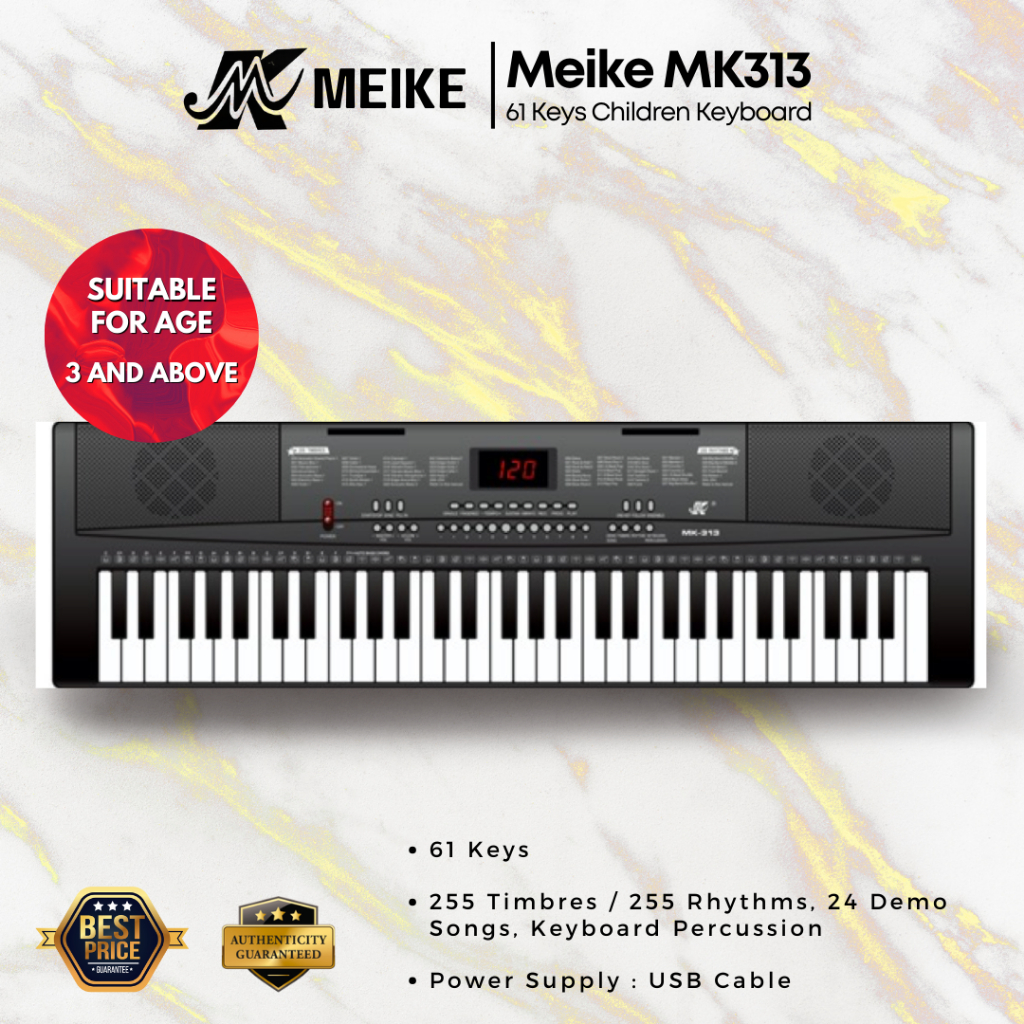Meike 61 Keys Electronic Keyboard MK313 Children Electronic Keyboard ...