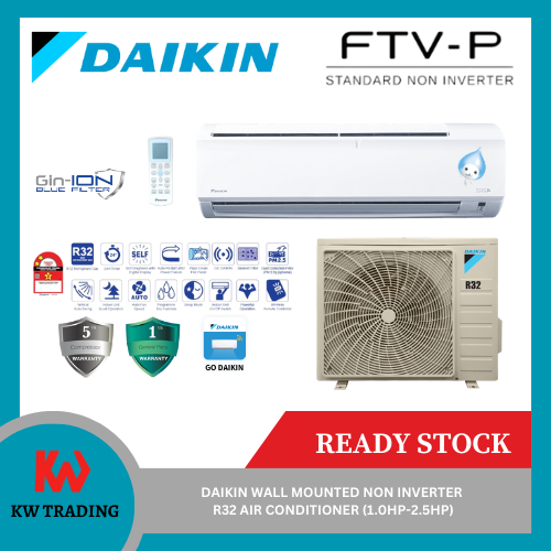 Daikin R32 Non-Inverter FTV 1.0HP 1.5HP 2.0HP 2.5HP Air Conditioned | Shopee Malaysia