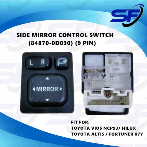 TOYOTA VIOS NCP93 HILUX ALTIS FORTUNER 07Y SIDE MIRROR CONTROL SWITCH ...