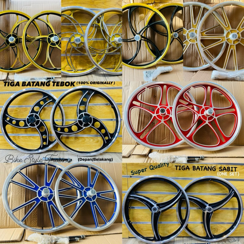 20" BICYCLE ALLOY RIM BMX WHEEL SET ALLOY RIM COMPLETE SET | Shopee ...