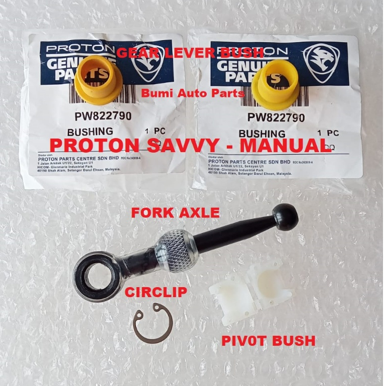 Proton Savvy Manual Fork Axle + Pivot Bush + Circlip + Gear Lever Bush ...
