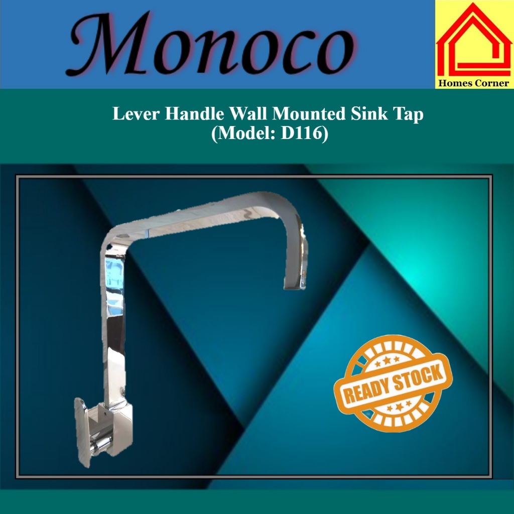 Monoco Paip Singki Jenis Dinding / Wall-Mounted Sink Tap D116 | Shopee ...
