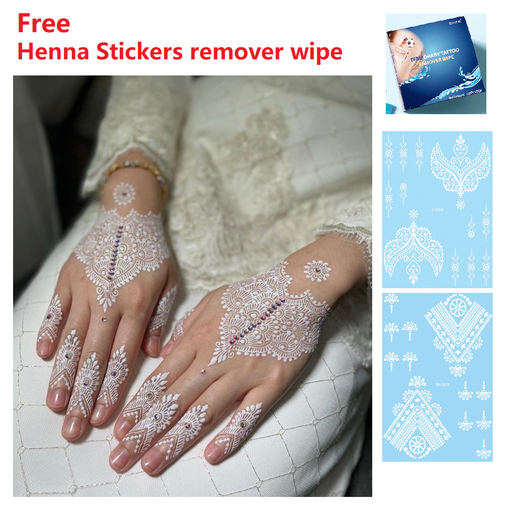 henna sticker White Marron brown Sticker Pengantin Inai Sticker Putih ...