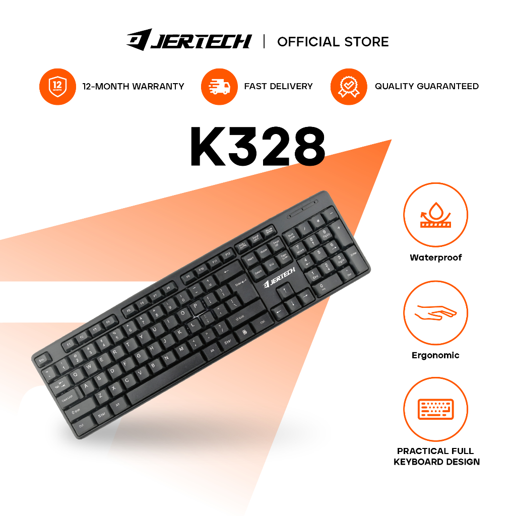 Jertech K328 104 Keys USB Wired Keyboard - Black (Wired) | Shopee Malaysia