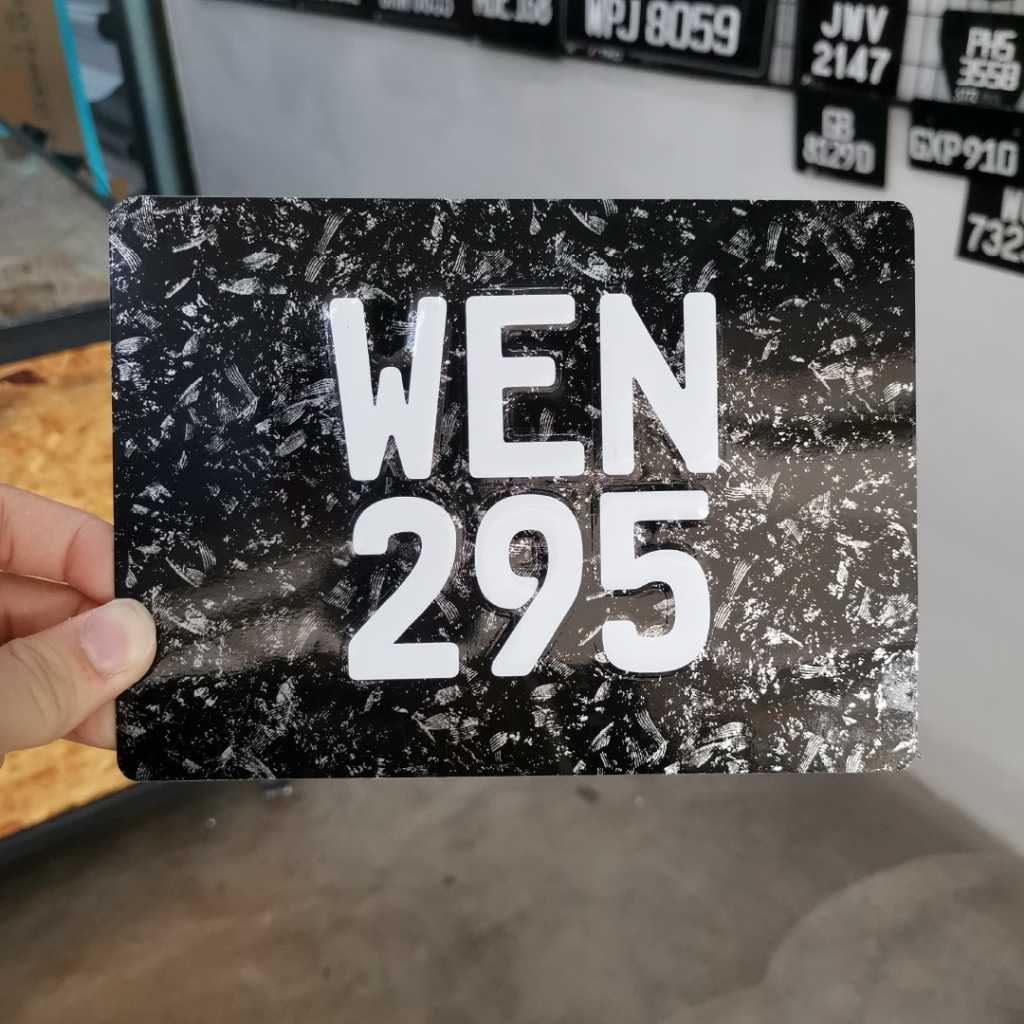 (A) Tracwrap Carbon Fiber Motor No Plate Besi Aluminum Ketuk EURO ...