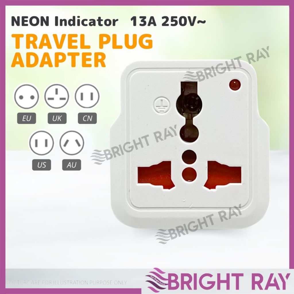 3 Pin Full Copper Multi Universal Travel Adaptor For Malaysia Extension