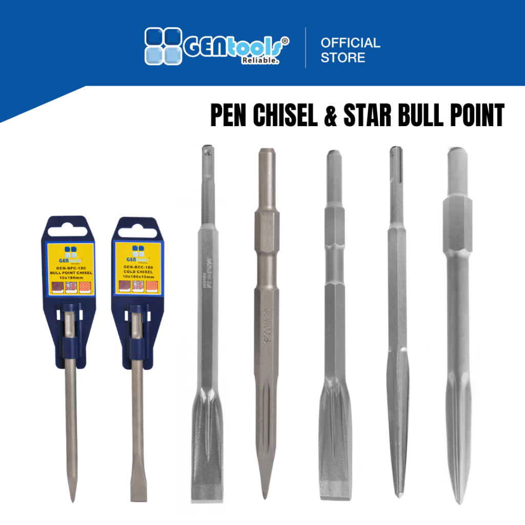 Gentools Pen Chisel Point / Cold Chisel / Star Bull Point (Size 10mm to 400mm) | Shopee Malaysia