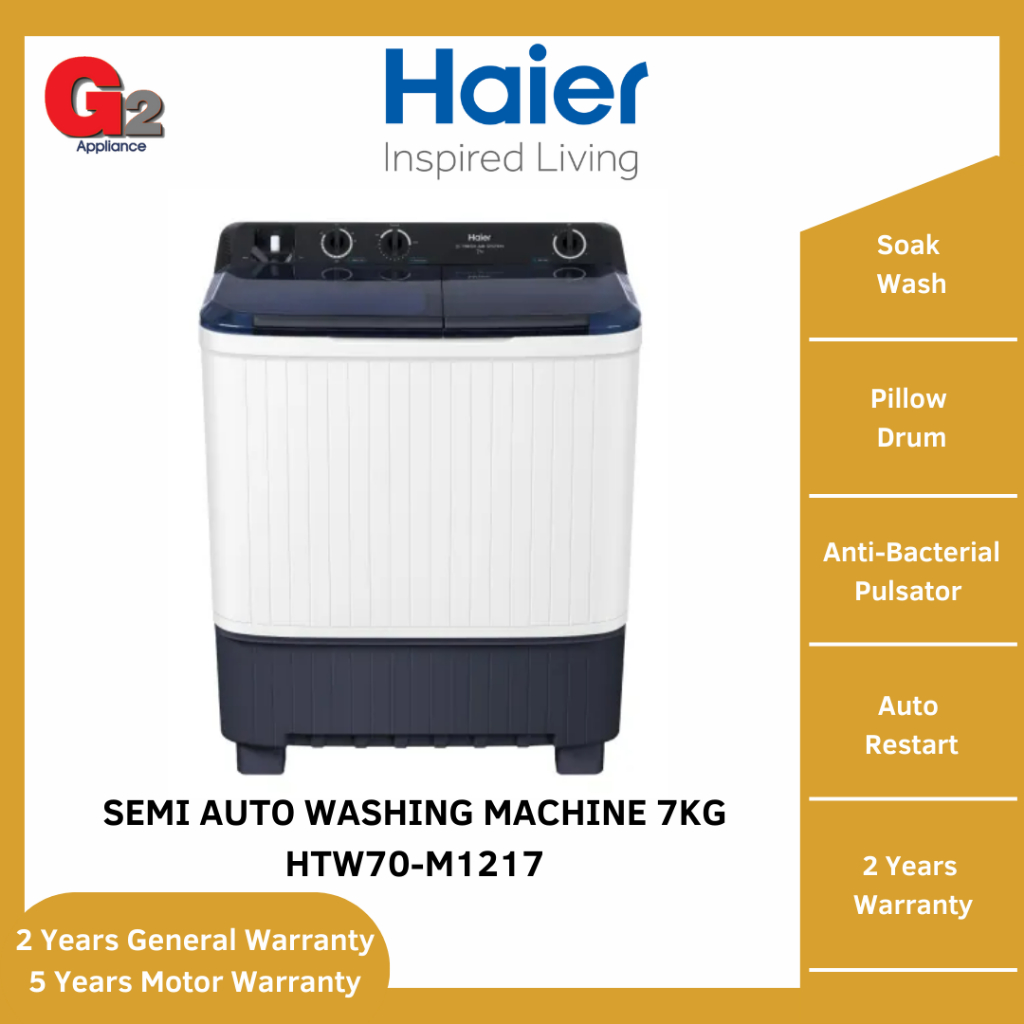 Haier (READY STOCK ) Semi Auto Washing Machine 7KG Twin Tub HTW70-M121 ...