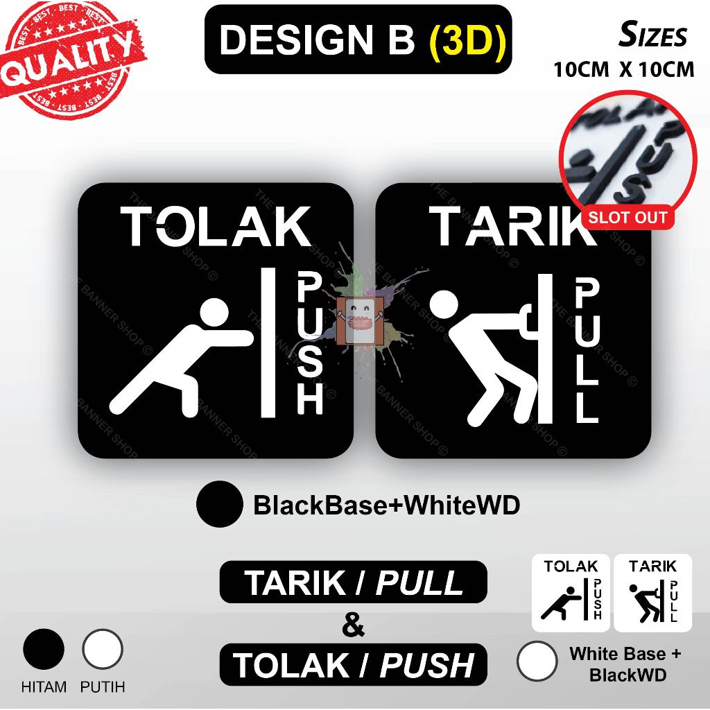 3D Push & Pull Sign , Papan 3D Tolak & Tarik, Modern 3D Door Signage ...