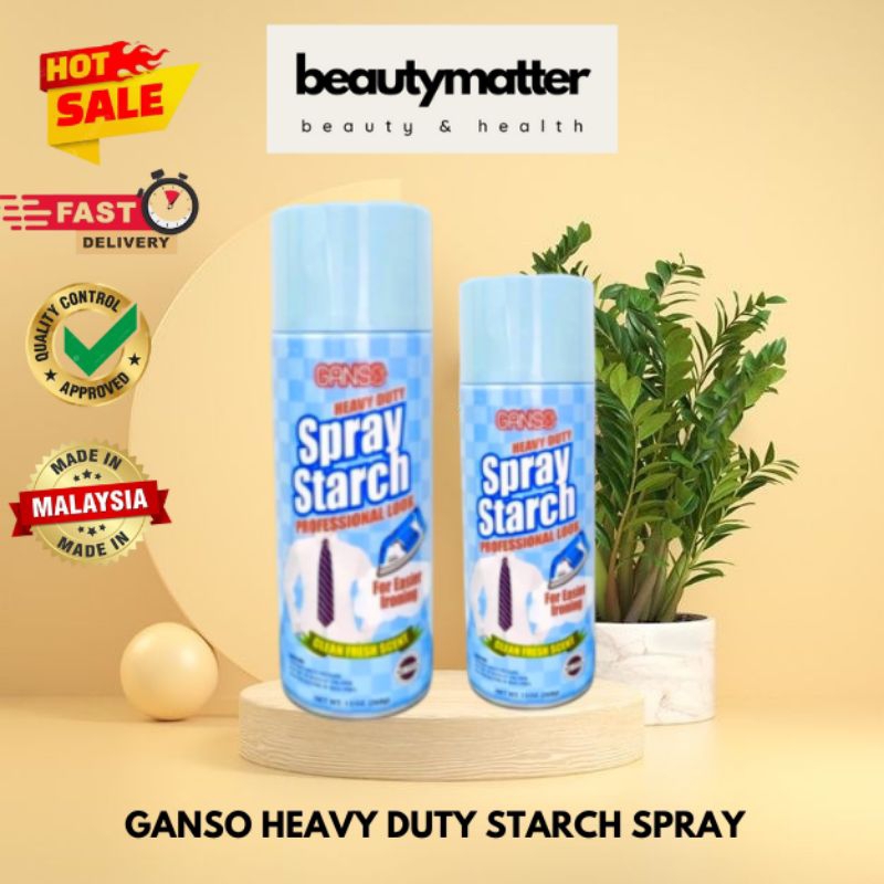 GANSO STARCH SPRAY EASY IRONING AID SPRAY PENGERAS TUDUNG HEAVY DUTY ...