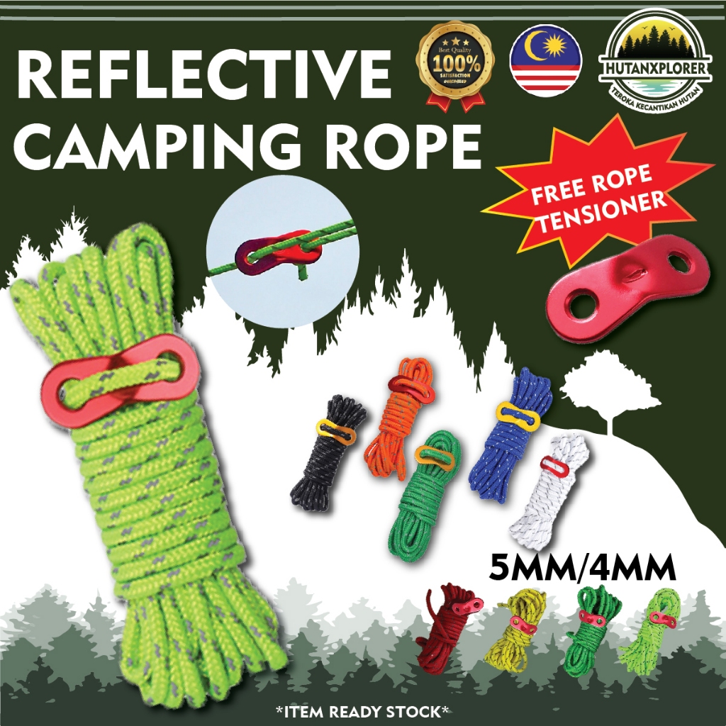 4 Meter 5Meter Reflective Camping Rope Tent Ropes Flysheet Wind Rope ...