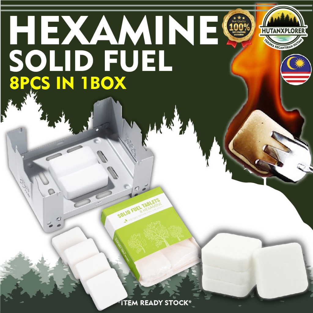 8 Hexamine Alcohol Fuel Tablet Lilin Askar Foldable Solid Fuel Stove Camping Metal Cooker Fire ...