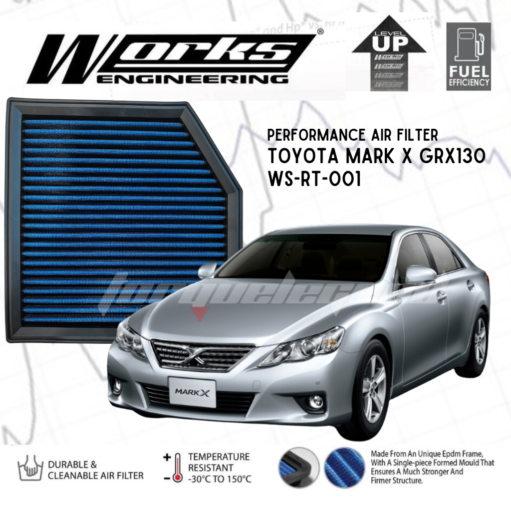 (TOYOTA MARK X GRX130) WORKS PERFORMANCE HIGH FLOW DROP IN AIR FILTER ...