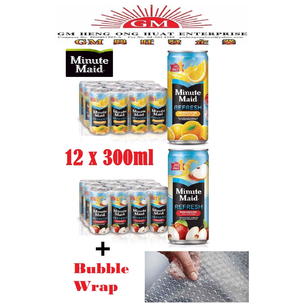 Minute Maid Refresh Orange / Apple Can 300ml x 12 | Shopee Malaysia