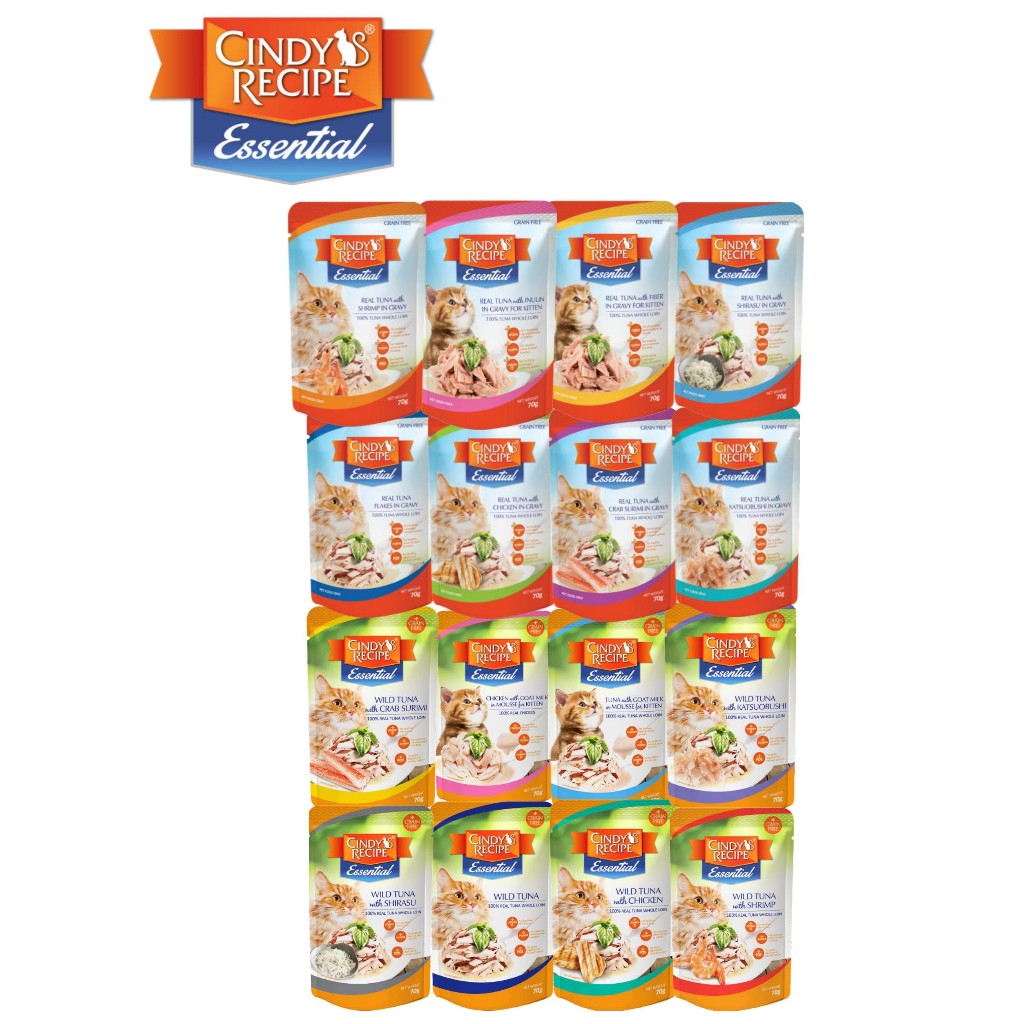 Cindy's Recipe Essential Wet Cat Food Pouch - 70g | Shopee Malaysia