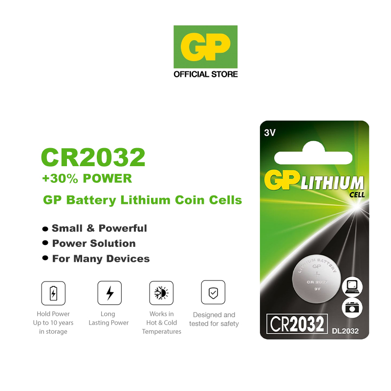 GP Lithium Coin Cells Battery CR2032 [ Card of 1s ] (5004LC AWI L14 ...