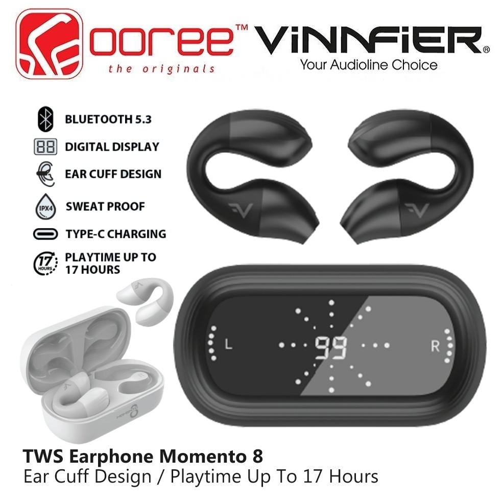 VINNFIER MOMENTO 8 TWS AIR CONDUCTION STEREO EARBUDS BLUETOOTH 5.3 ...
