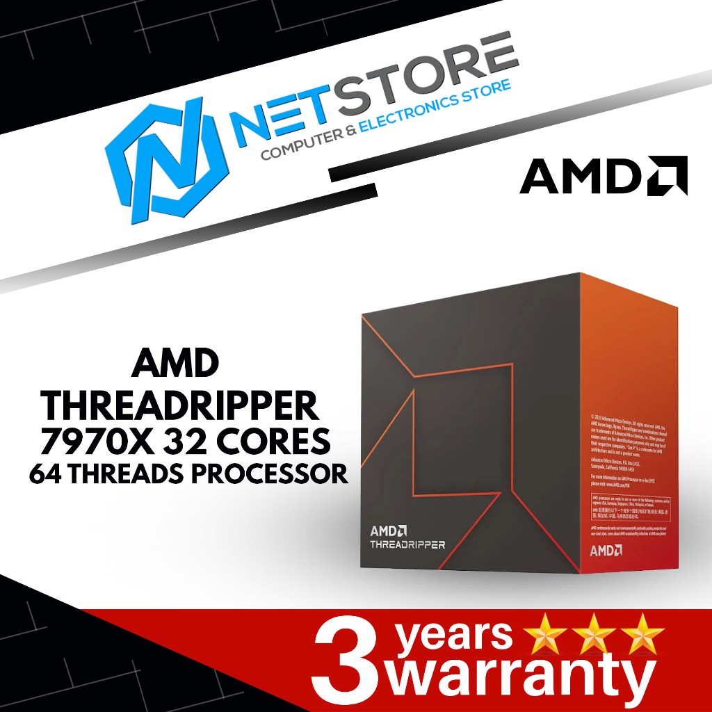 AMD RYZEN THREADRIPPER 7970X 32 CORES 64 THREADS PROCESSOR - 100 ...