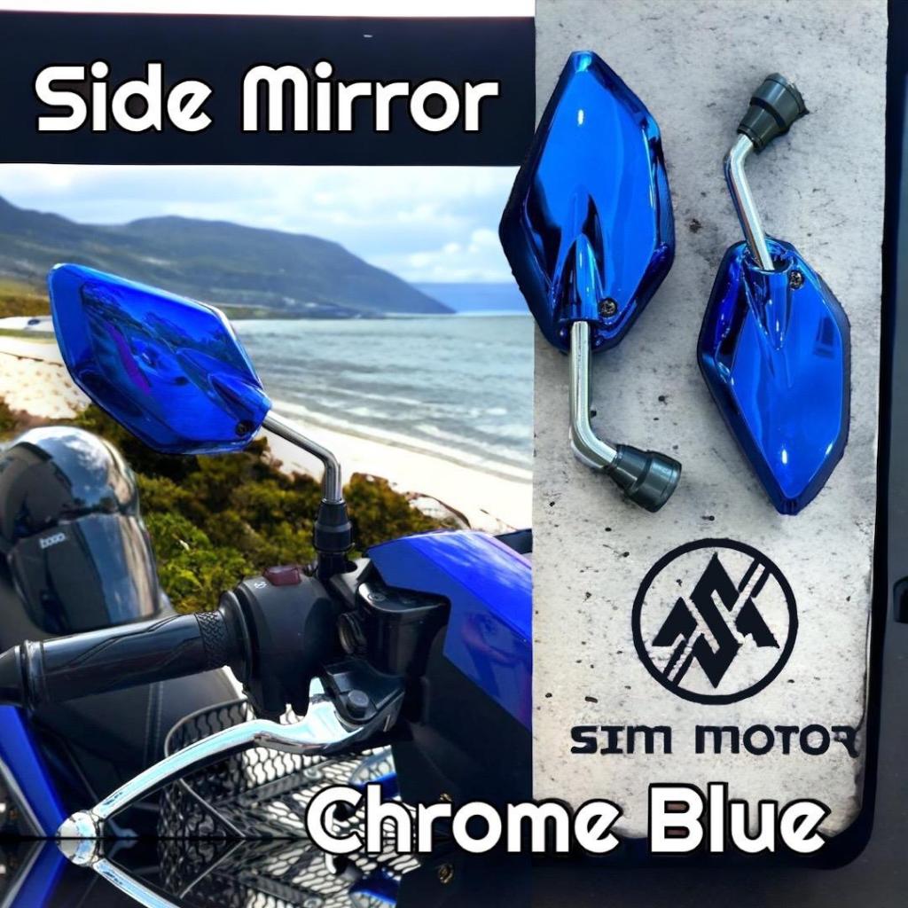 SIDE MIRROR CHROME YAMAHA HONDA MODENAS SYM RS150 W125 EX5 VARIO ...
