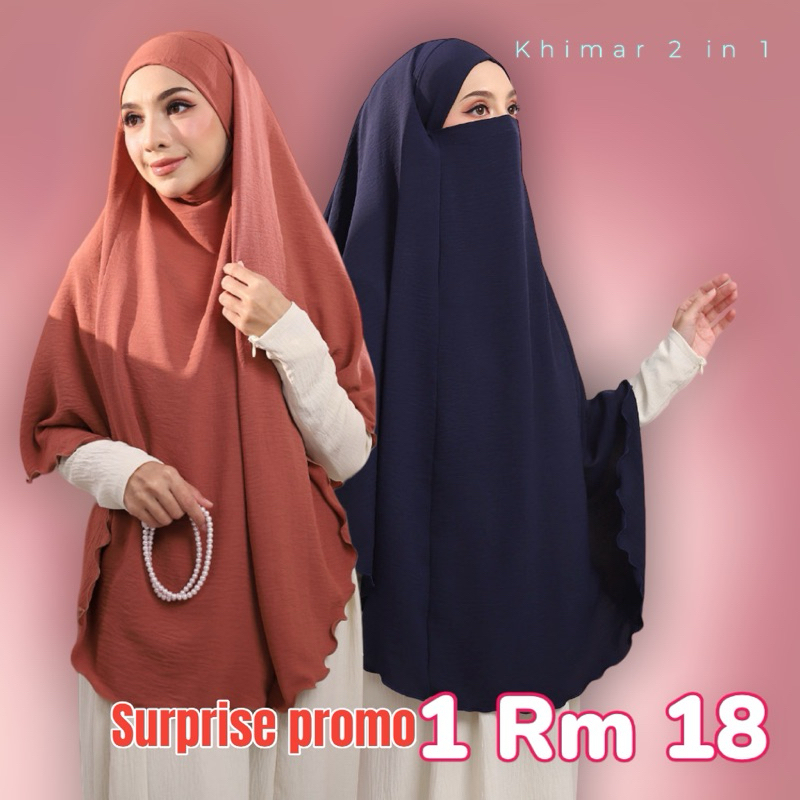 Khimar Sarung | Tudung Labuh Tali | Cotton CEY Best Material Ready For ...
